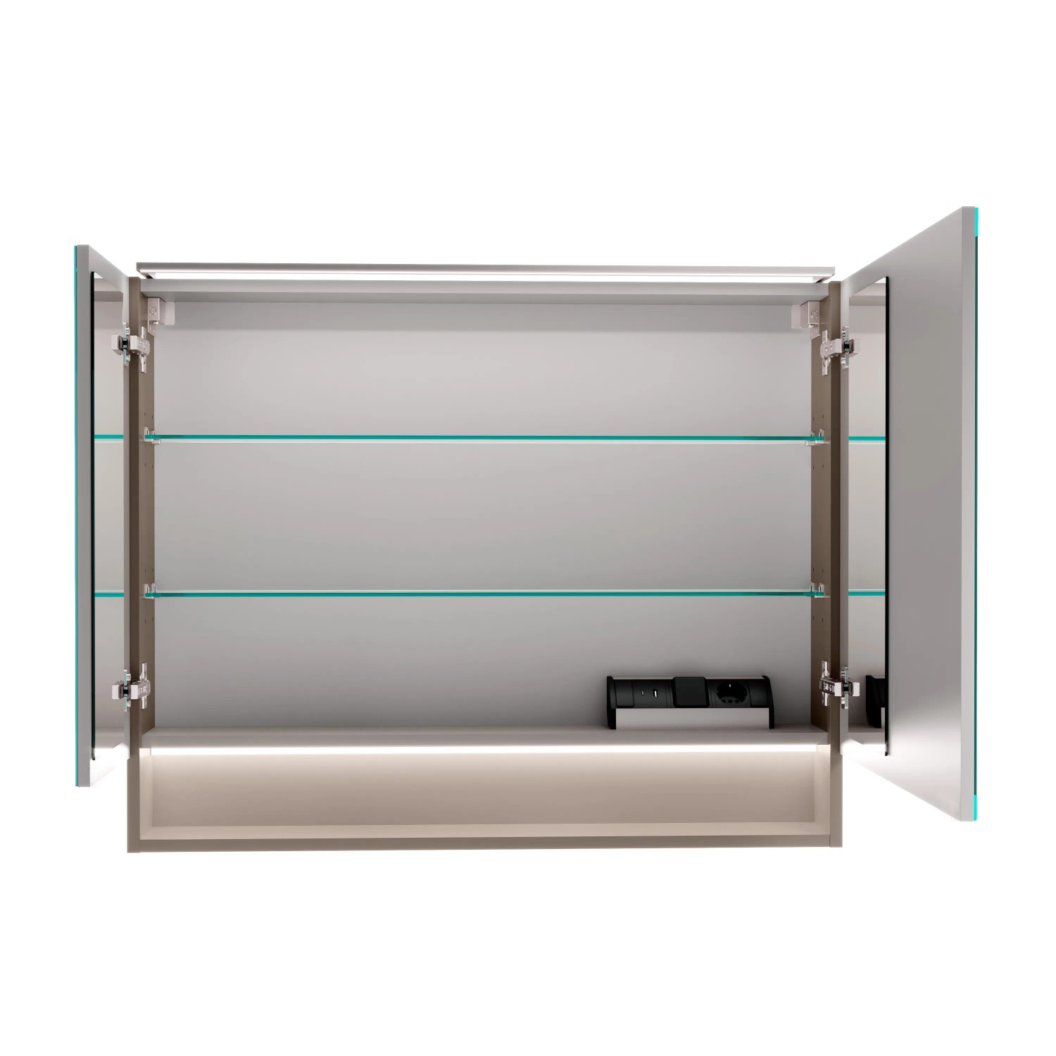 Fackelmann LED-Spiegelschrank B.Paris 90 cm x 71,8 cm Cubanit Grau ...