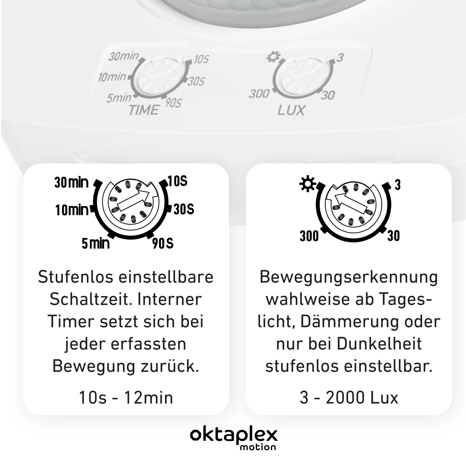Oktaplex Tim Präsenzmelder 360° Bewegungsmelder Außen 2er Set Ip65 Pir