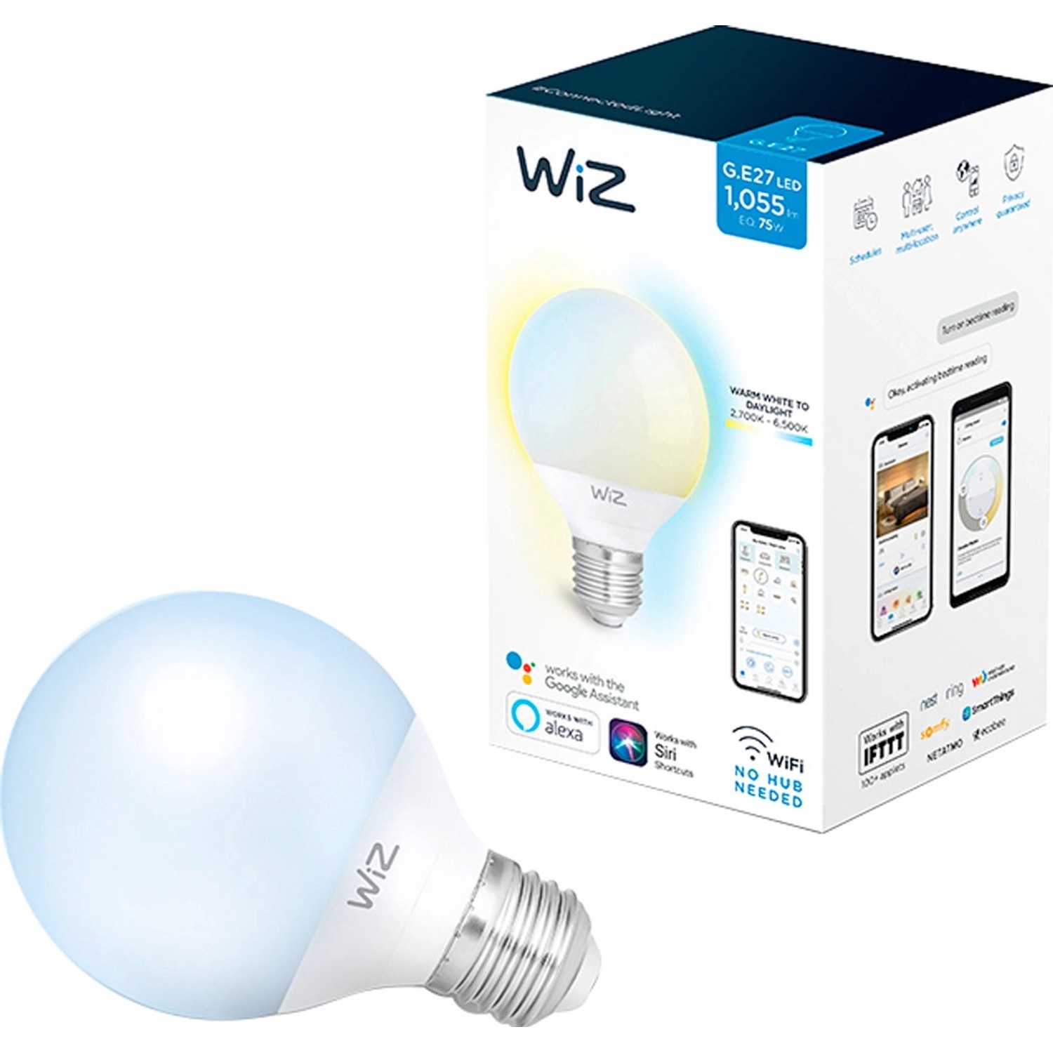 WiZ Smart LED-Leuchtmittel Wifi CCT G95 E27 12 W kaufen bei OBI WiZ Smart LED-Leuchtmittel Wifi CCT G95 E27 12 W kaufen bei OBI