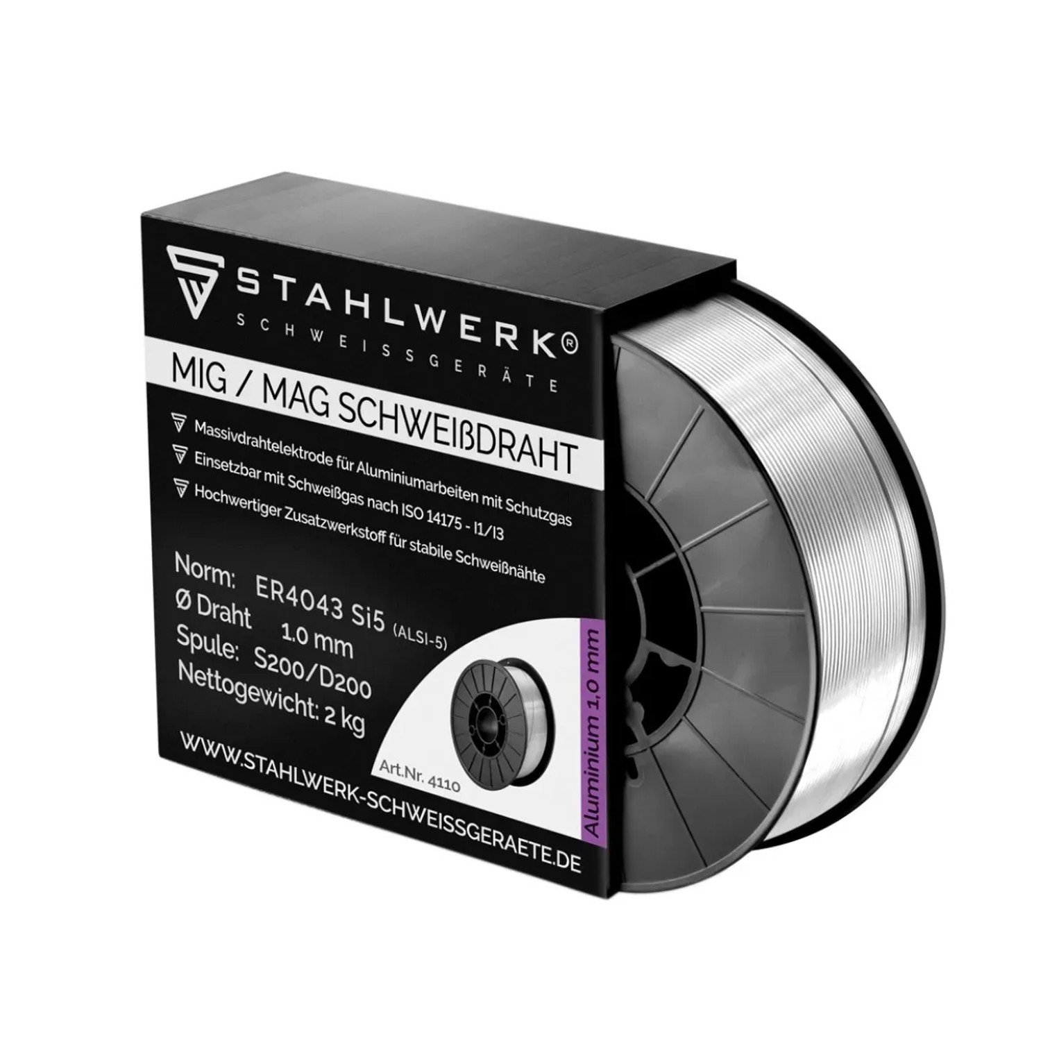 STAHLWERK Schweißdraht MIG MAG Aluminium ER4043 AlSi5 1,0 mm 2 kg ...