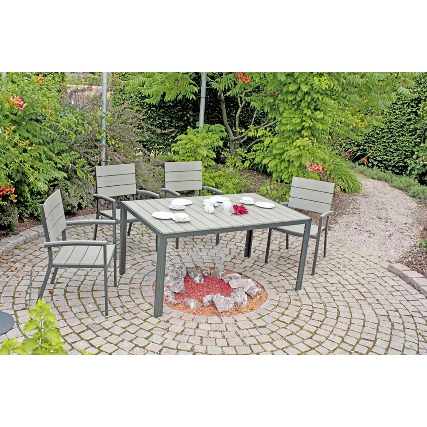 Garden Pleasure Gartenmöbel-Set Olivia 7-teilig Grau kaufen bei OBI