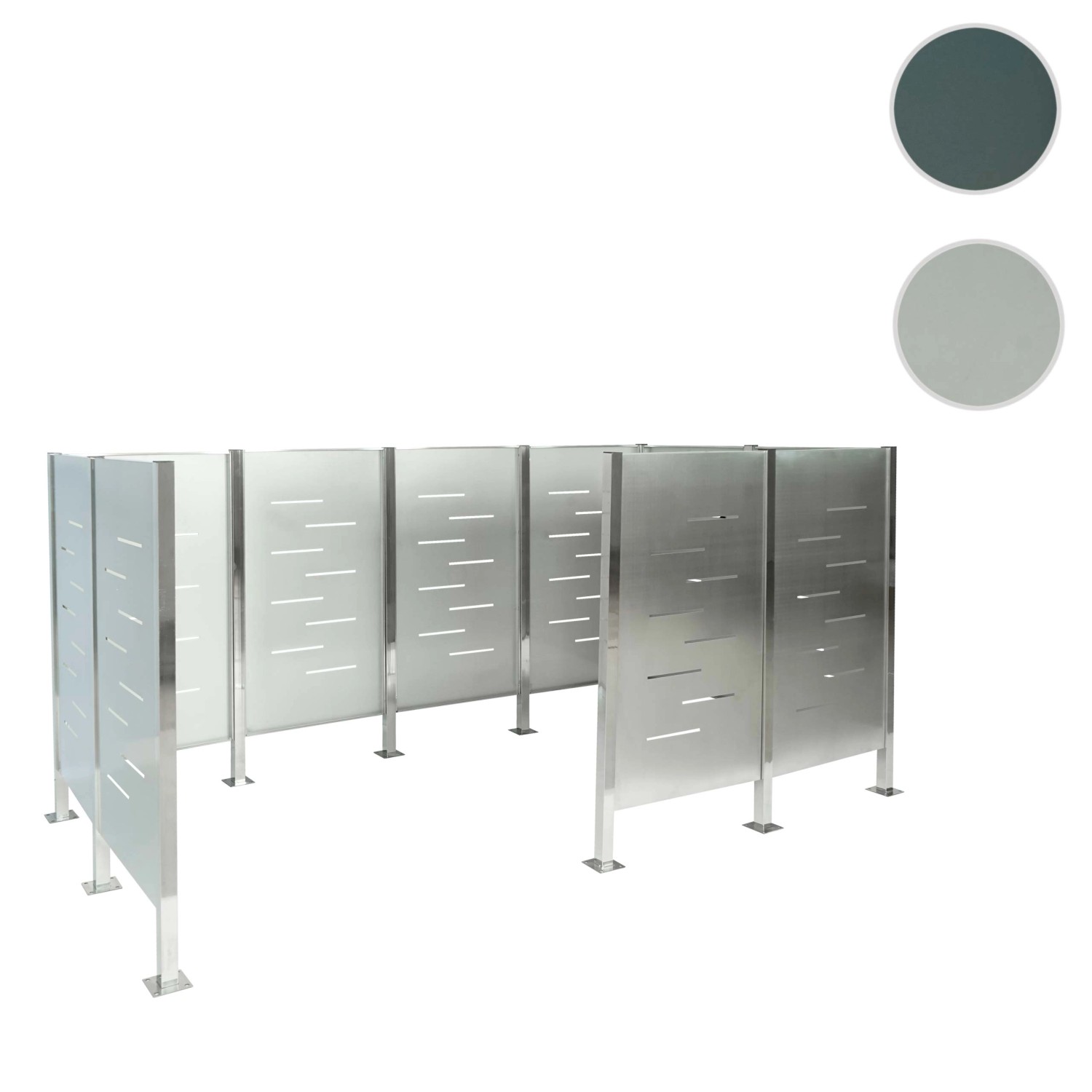 MCW Mülltonnen-Zaun J55 Metall Edelstahl 151x326x166cm Silber kaufen bei OBI