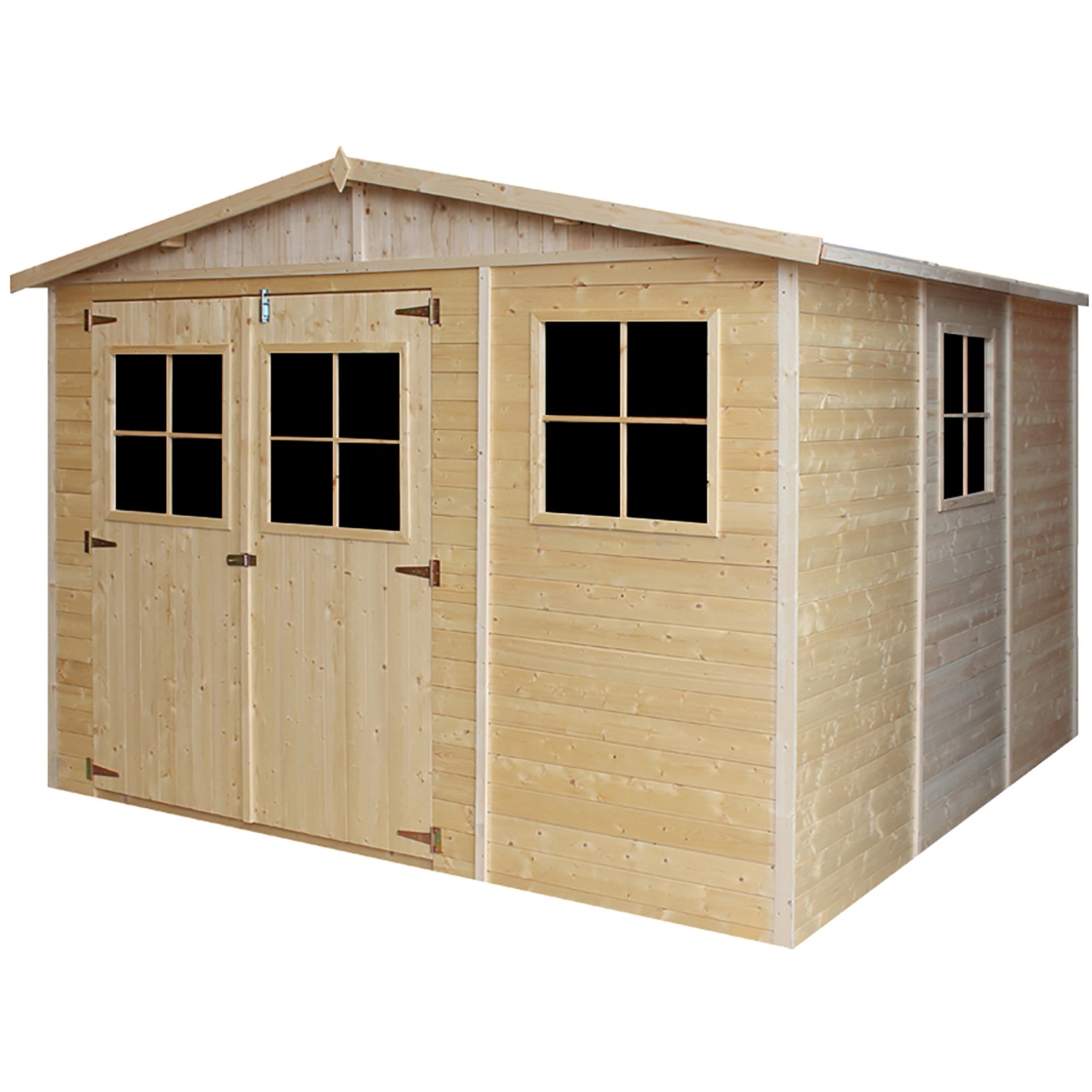 Timbela Gartenhaus Holz M335+M335G 9 m² mit Fenstern und Boden kaufen ...