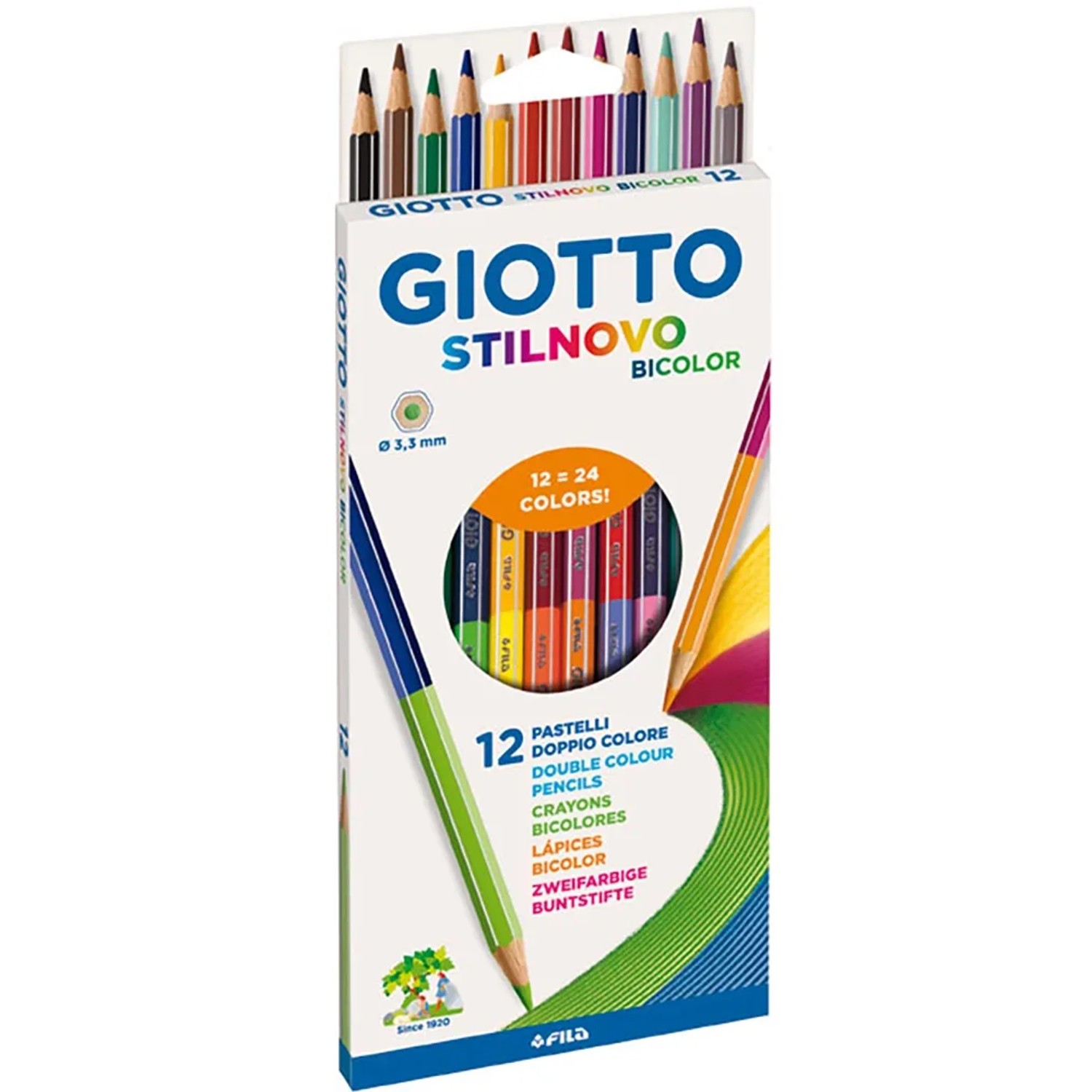 Giotto Stilnovo Bicolor Buntstifte mit 2 verschiedenen Minenfarben 12 ...