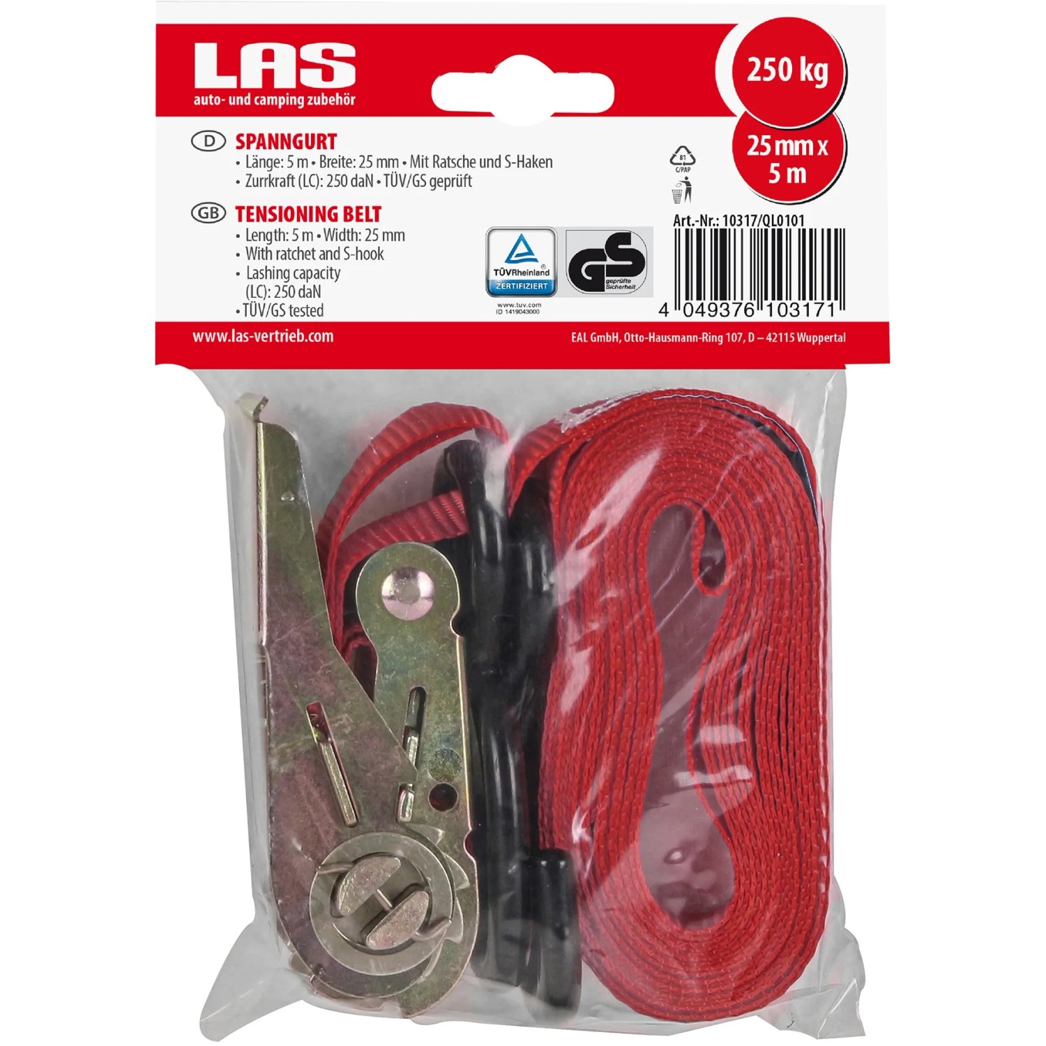 LAS Spanngurt mit Ratsche und S-Haken 250 kg kaufen bei OBI