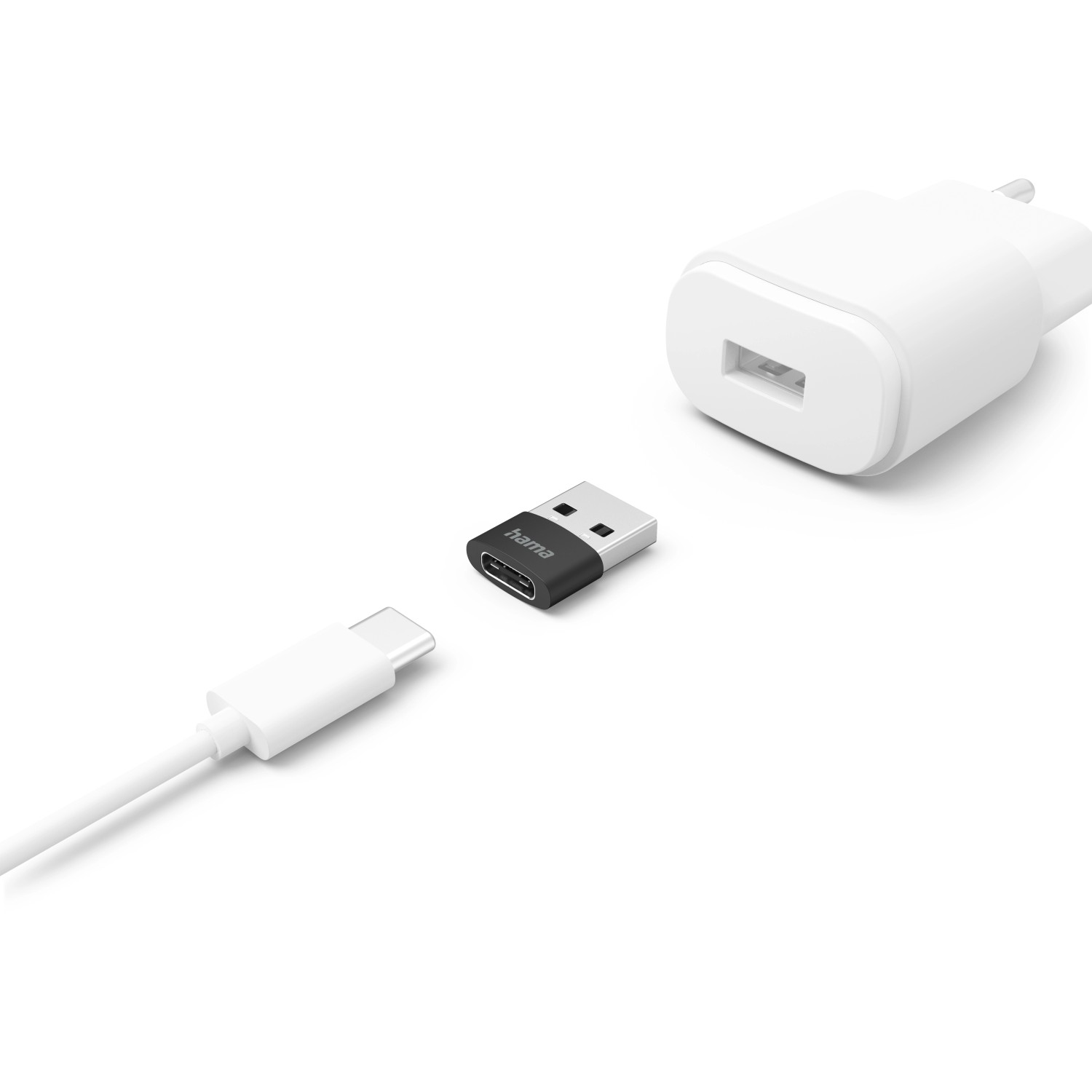 Hama USB-C-Adapter ohne Kabel USB-A-Stecker - USB-C-Buchse 480 Mbit/s 3 ...