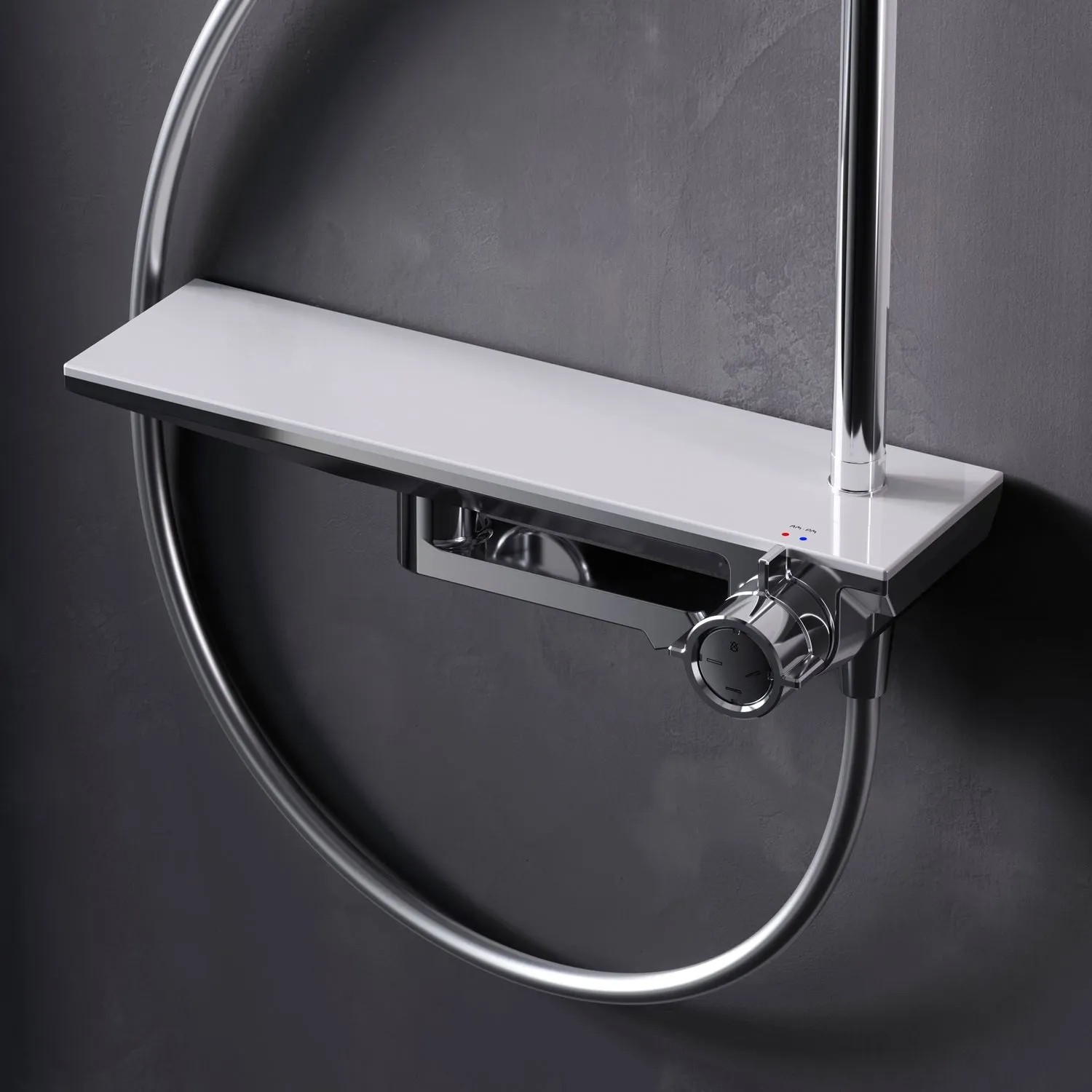 AM.PM Duschsystem mit Regalmischer Wannenarmatur Höhenverstellbar ...