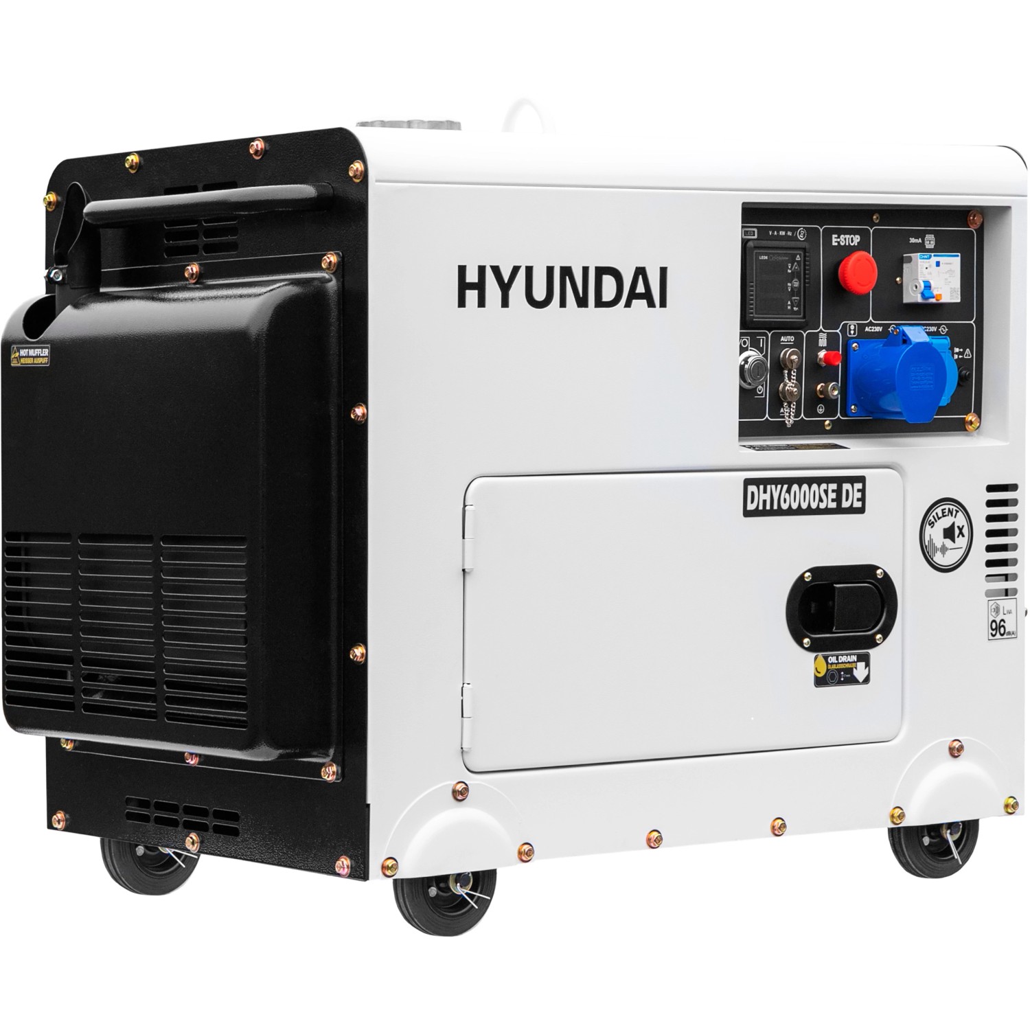 Hyundai Silent Diesel-Generator DHY6000SE DE mit 10 PS Motor und 5.3 kW ...