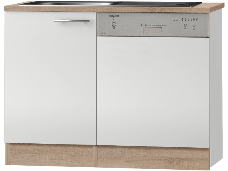 Optifit Spülenunterschrank Mit Einbauspühle Dakar286 110 Cm Weiß Eiche