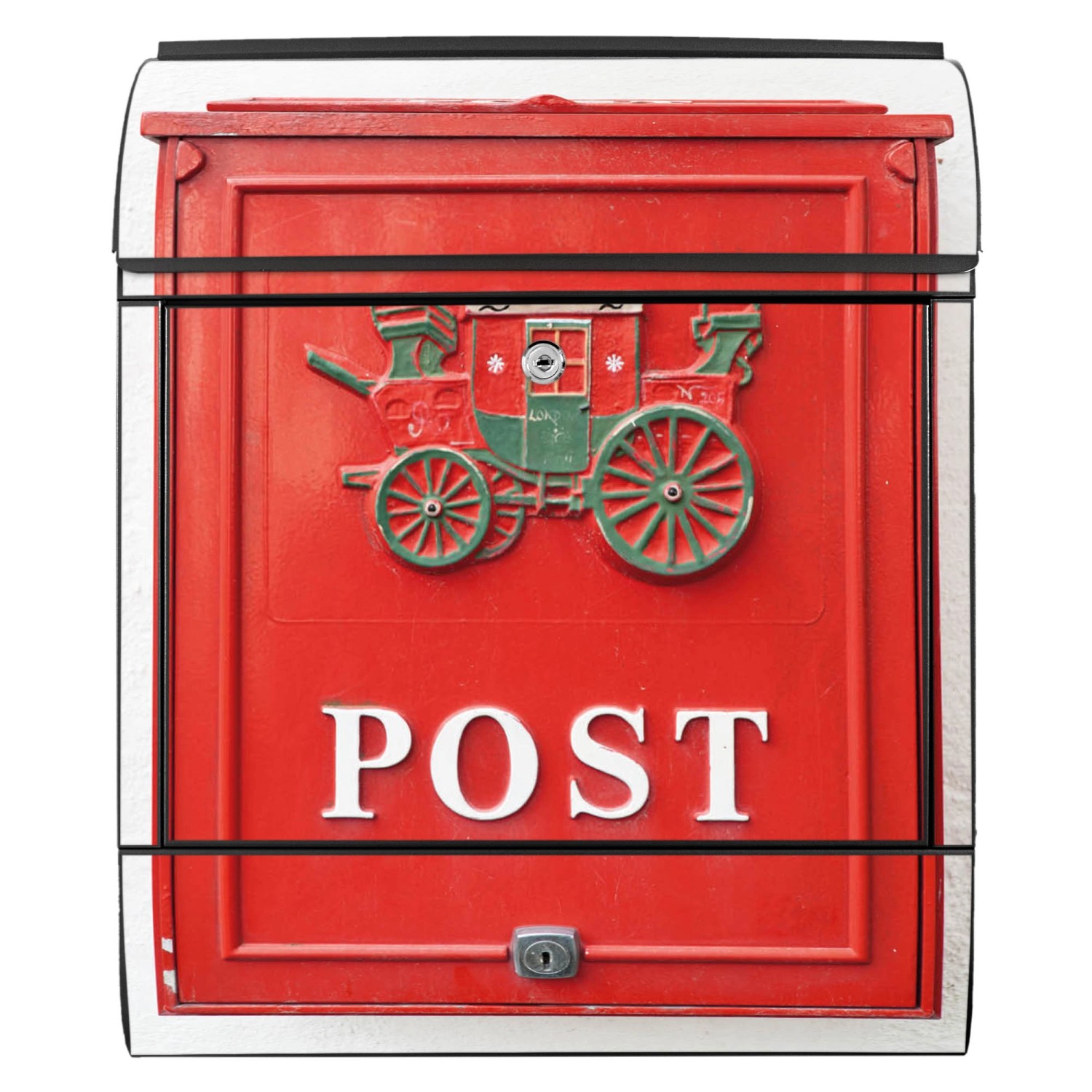 Banjado Design Briefkasten Schwarz Pulverbeschichtet, 39x47x14cm, 2 Schlüssel, Mit Zeitungsfach ...