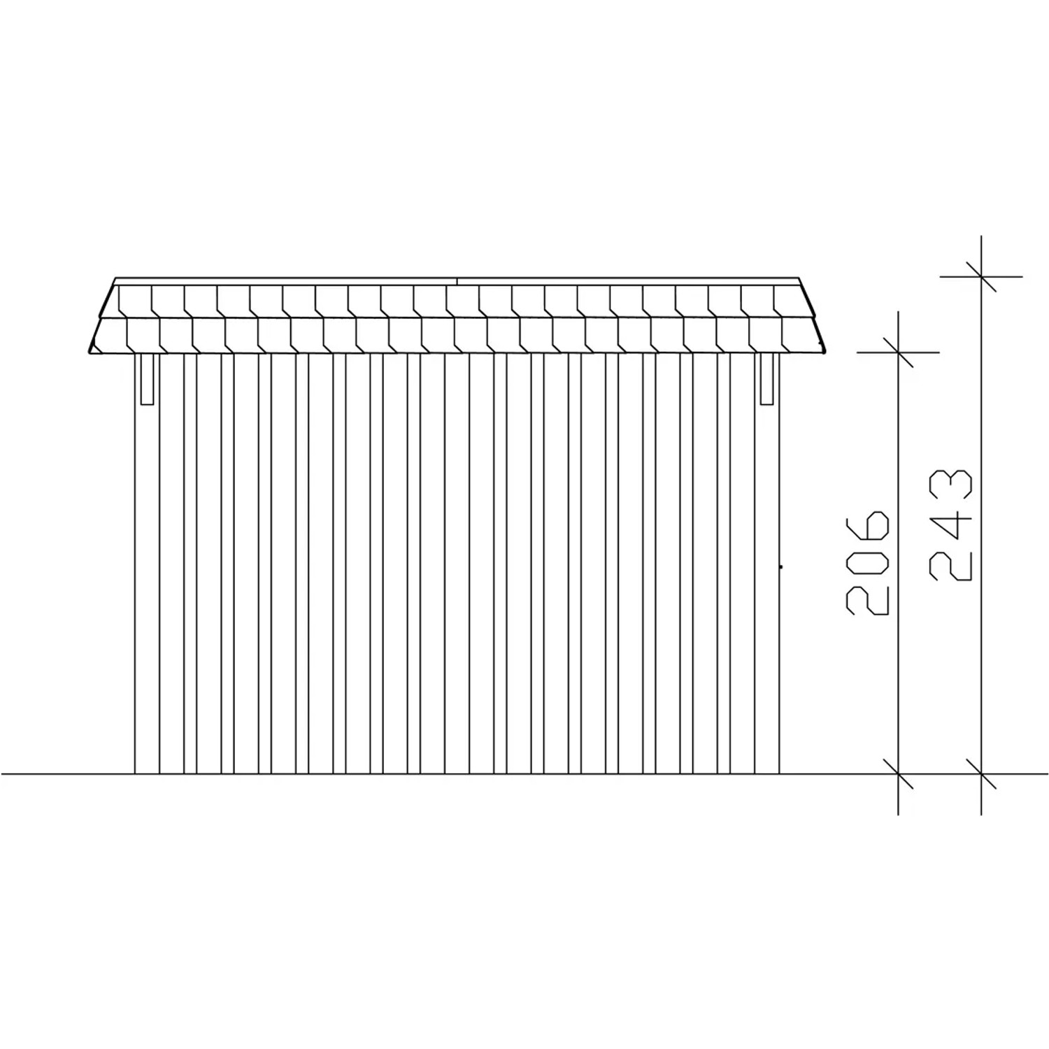Skan Holz Carport Wendland Eiche hell + Anbau 362 x 870 cm Alu-Dach ...