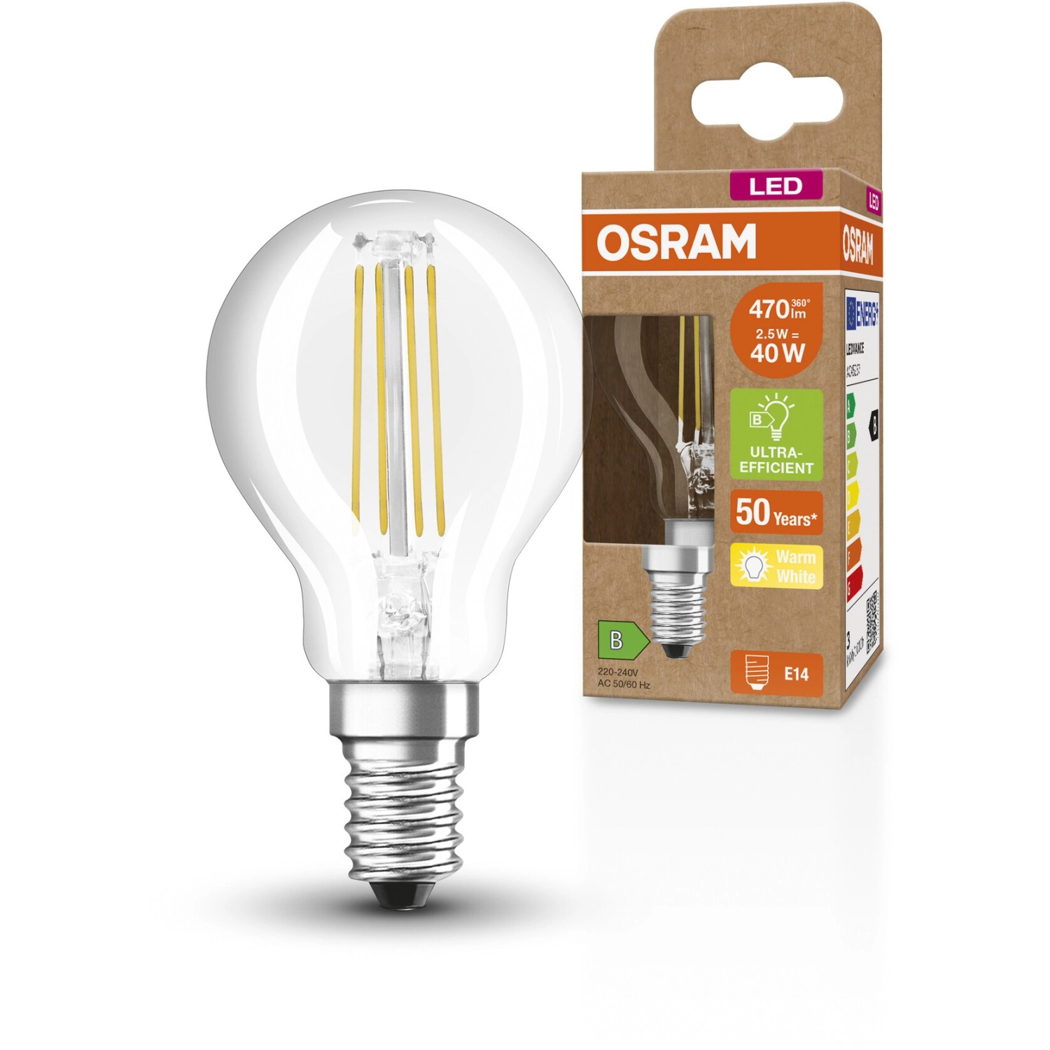 Osram LED-Leuchtmittel E14 Tropfenform 2,5 W 470 lm 7,7 x 4,5 cm (H x Ø) kaufen bei OBI