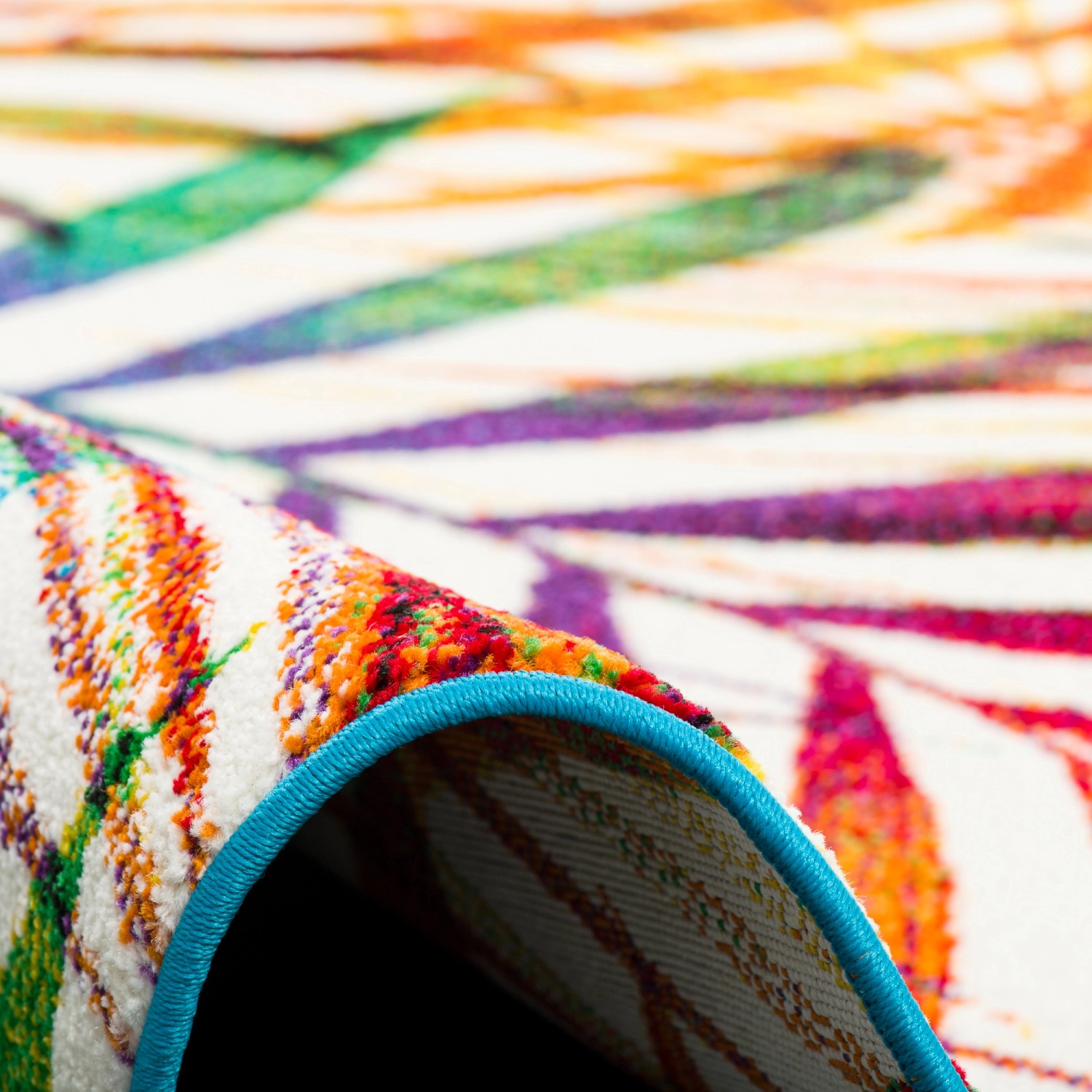 Pergamon Designer Teppich Faro Tropical Bunte Zweige Bunt 200cm Rund ...