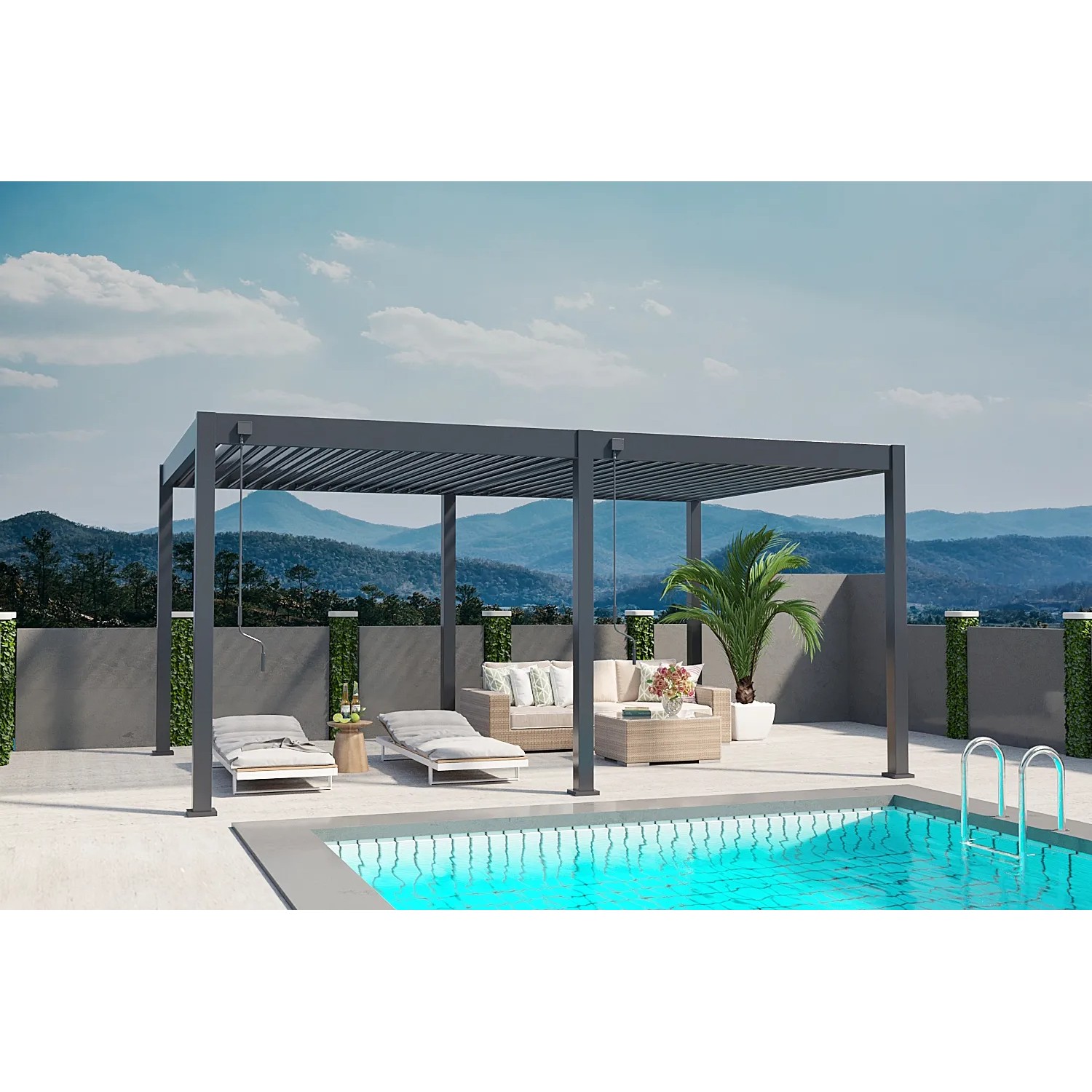 Weide Aluminium Pavillon Mit Lamellendach