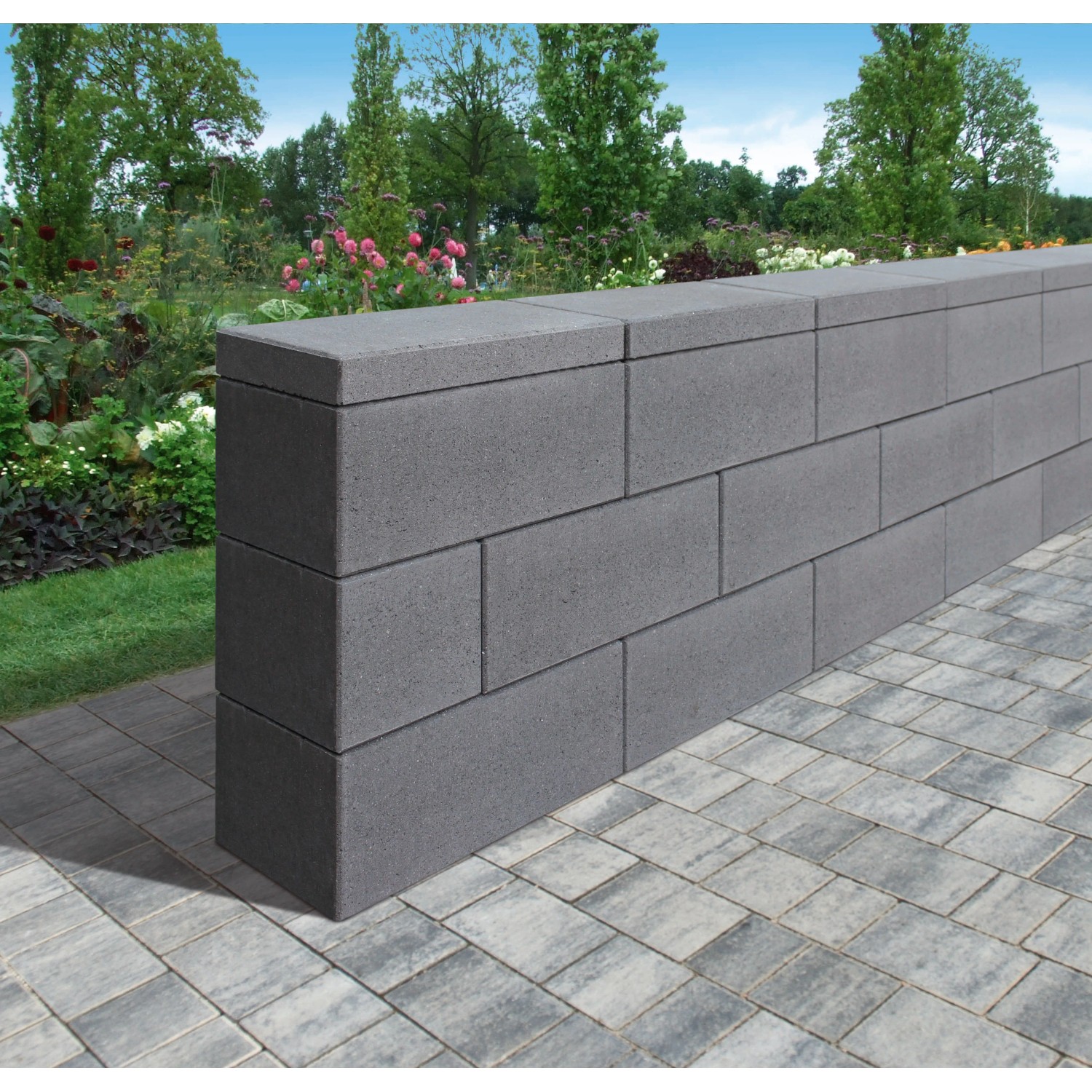 Diephaus Gartenmauerstein Patea Basalt mit Glimmer 45 x 22,5 x 16,5 cm ...