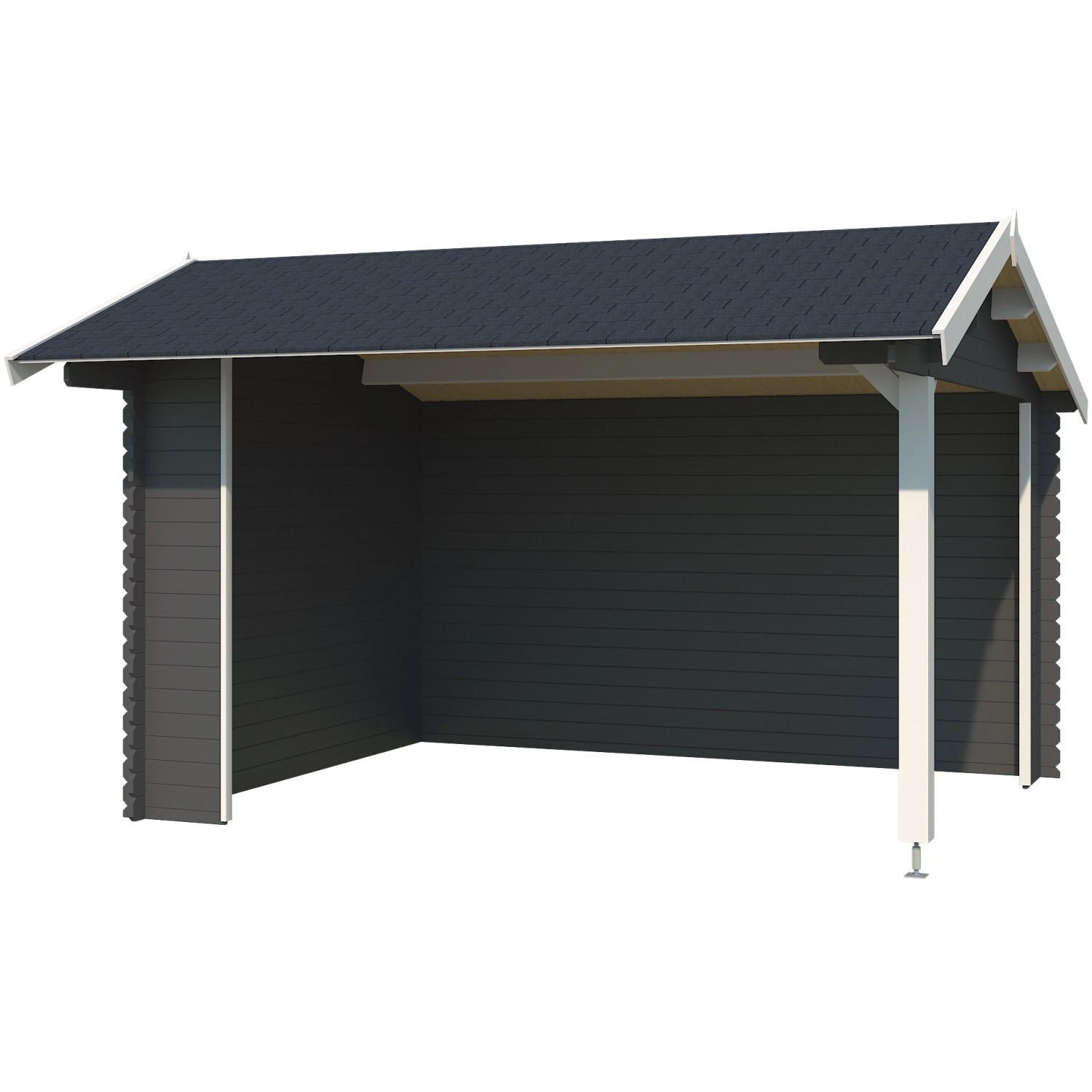 Unterstand / Lounge Kirian 300 Carbongrau 28 mm Fundamentmaß 3800 x ...