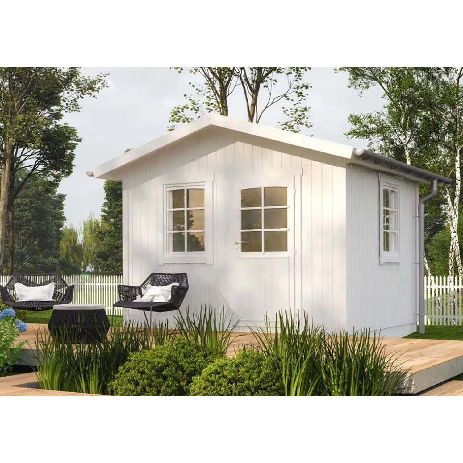 Polhus Gartenhaus Björkö Satteldach Unbehandelt 422 cm x 381 cm kaufen ...