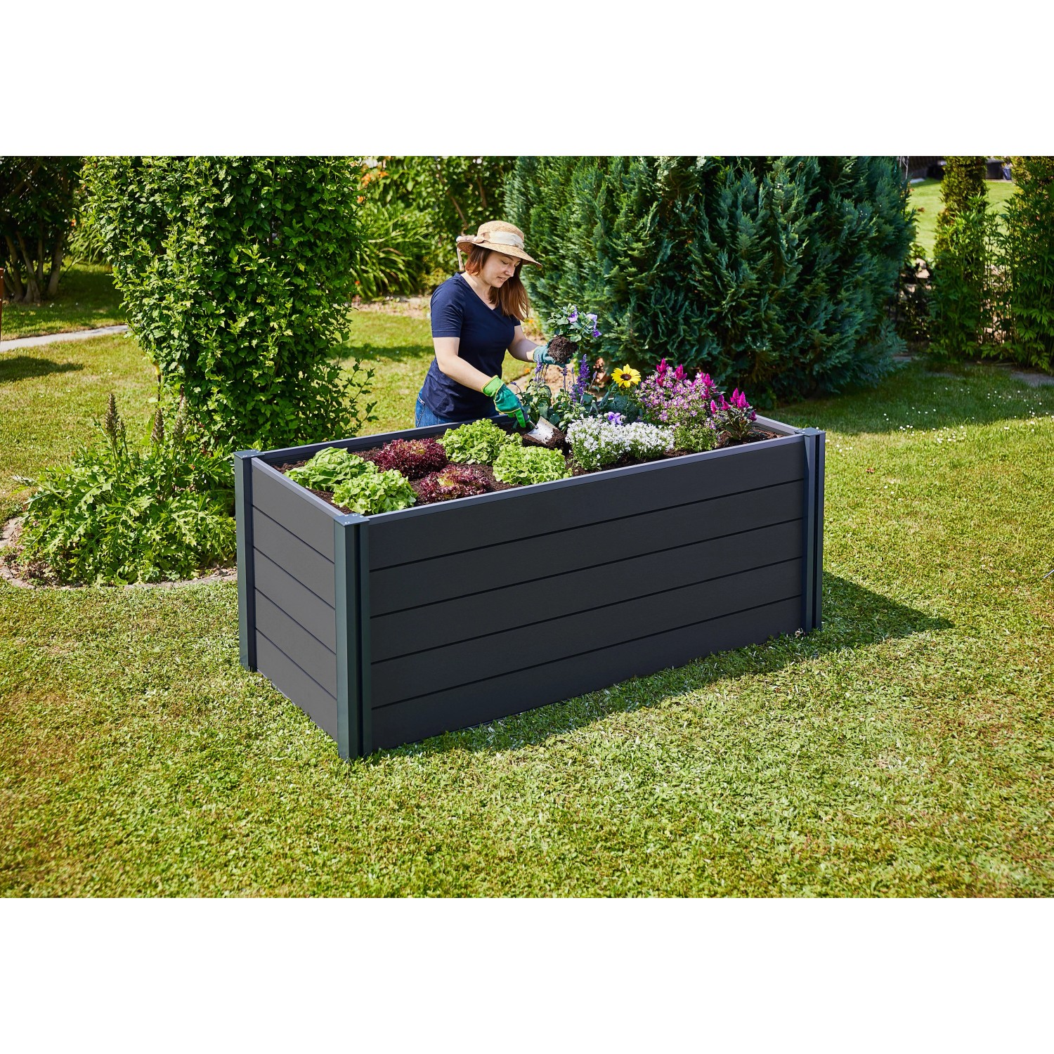 Gutta WPC Hochbeet Elevada 78 cm x 80 cm x 200 cm kaufen bei OBI