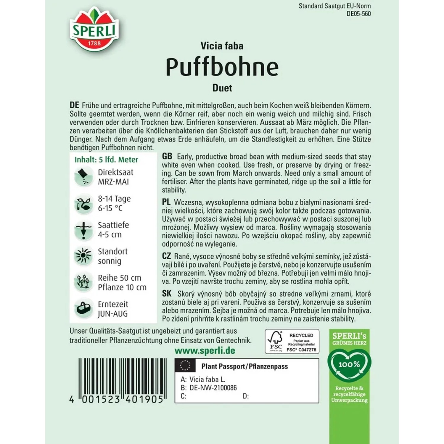 Sperli Puffbohne "Duet" (Vicia faba) kaufen bei OBI