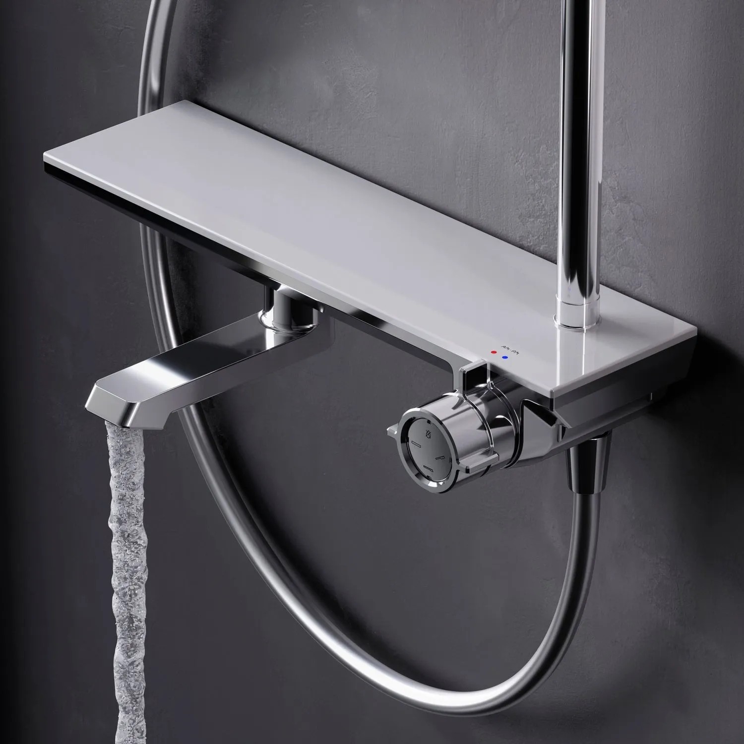 AM.PM Duschsystem mit Regalmischer Wannenarmatur Höhenverstellbar ...