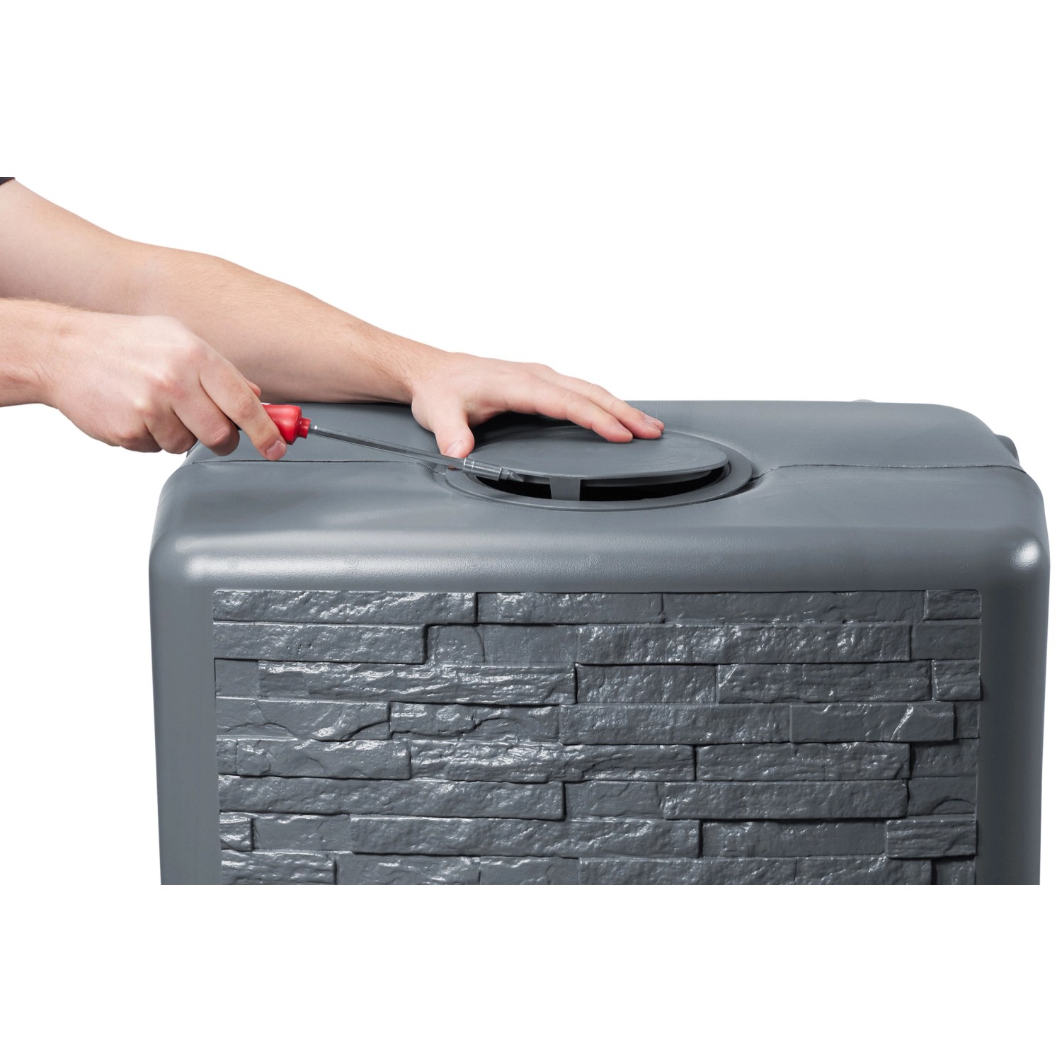 4rain Wandtank Slim Stone Decor 350 l Graphite Grey kaufen bei OBI